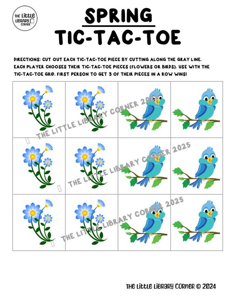 Spring Tic-tac-toe - Etsy