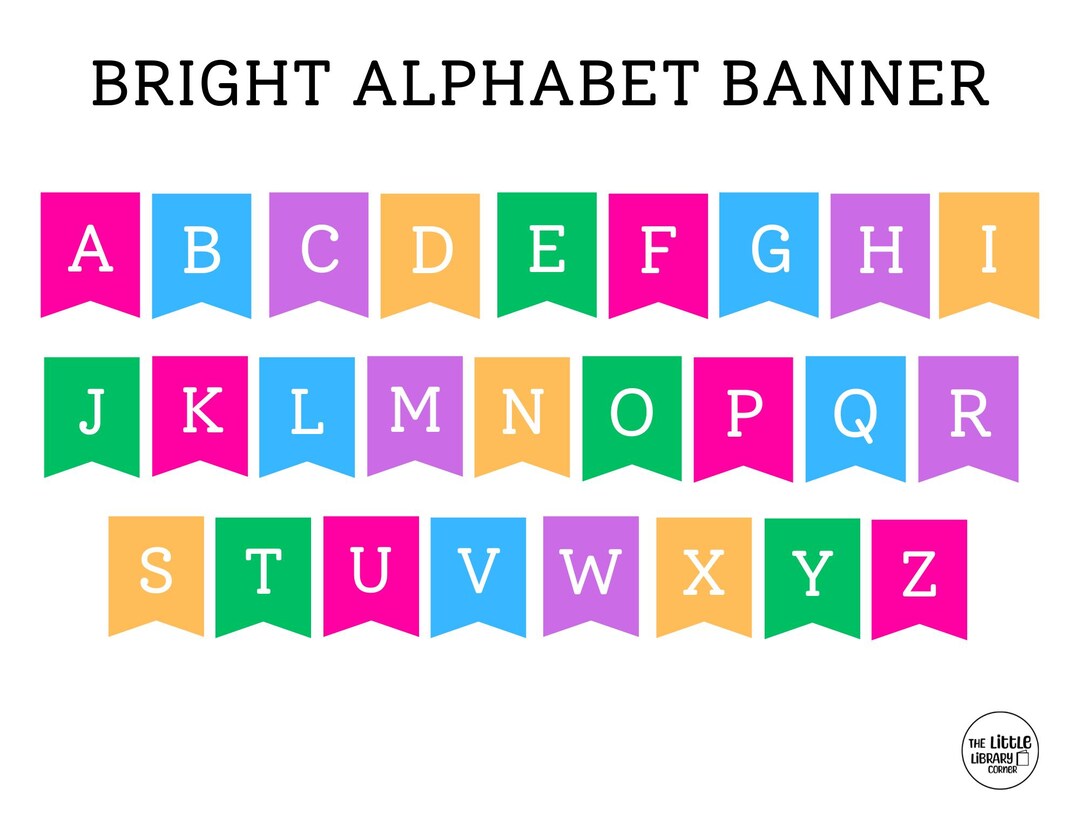 Bright Alphabet and Number Banner - Etsy