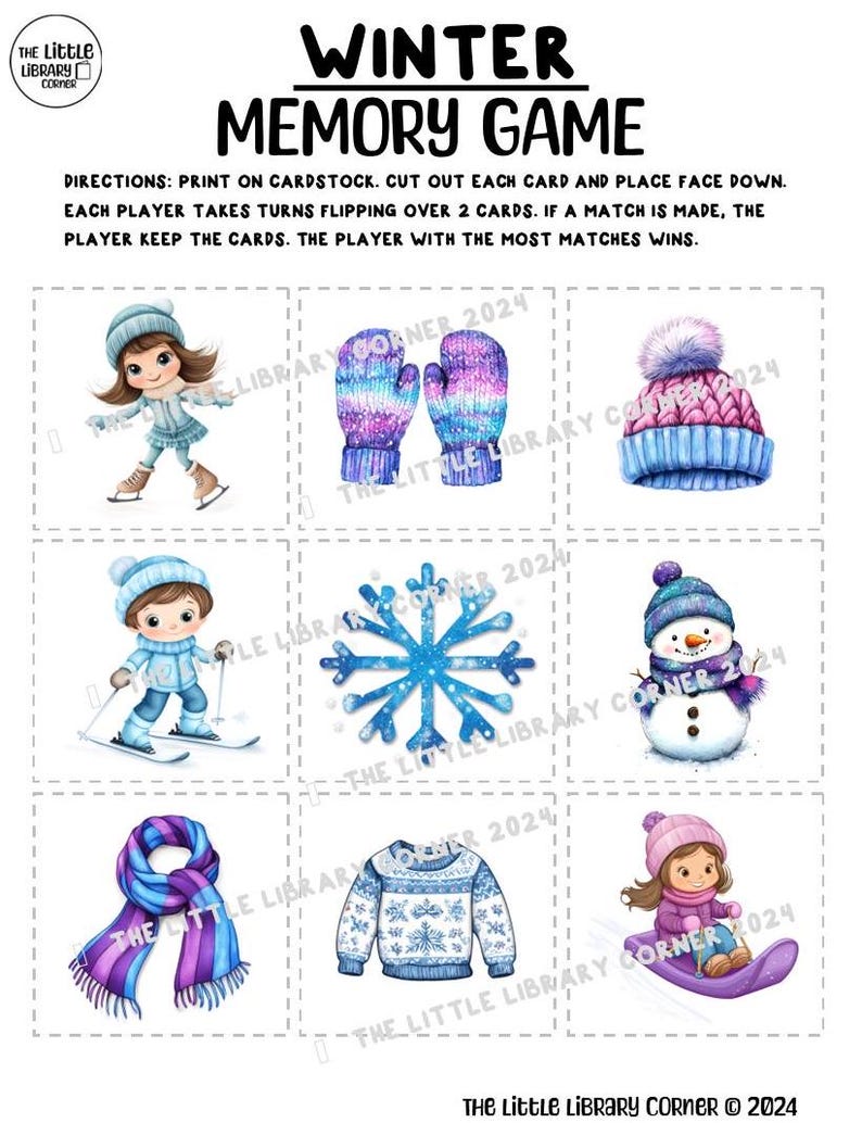 Winter Memory Game - Etsy