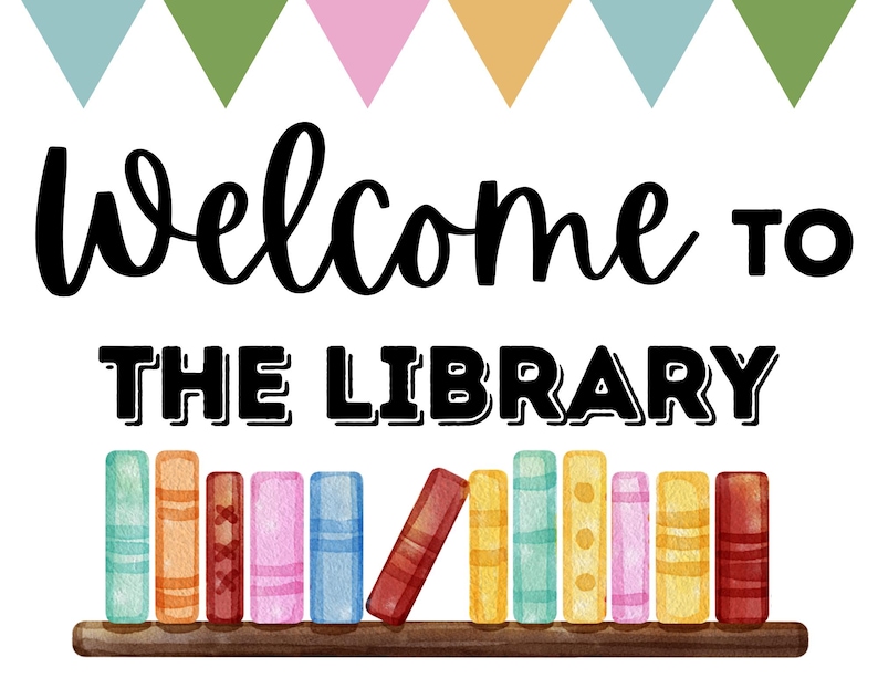 Welcome to the Library Sign - Etsy