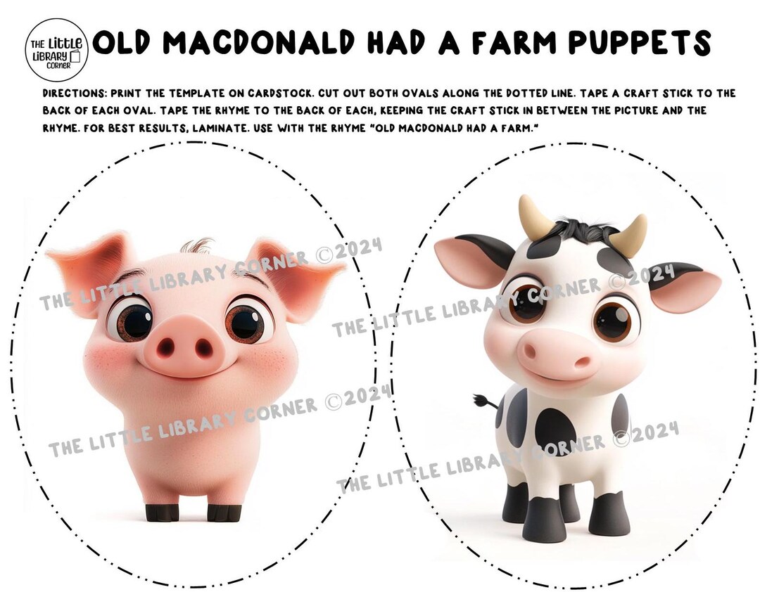 Old Macdonald Had A Farm Stick Puppets - Etsy