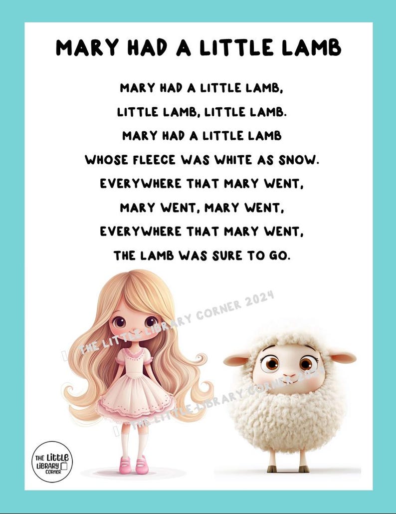 Nursery Rhyme Printable Posters - Etsy Canada