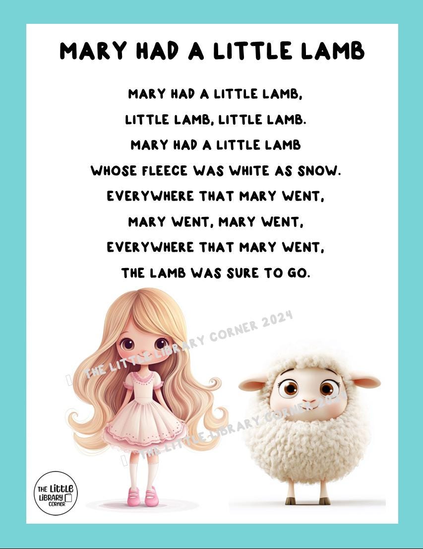 Nursery Rhyme Printable Posters - Etsy