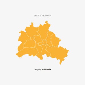 Berlin District Map Silhouette | Minimalist City Art (digital Download ...