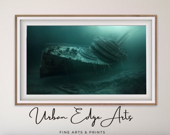 Ocean Odyssey Underwater Shipwreck Art Drawing-style Pirate Shipwreck ...