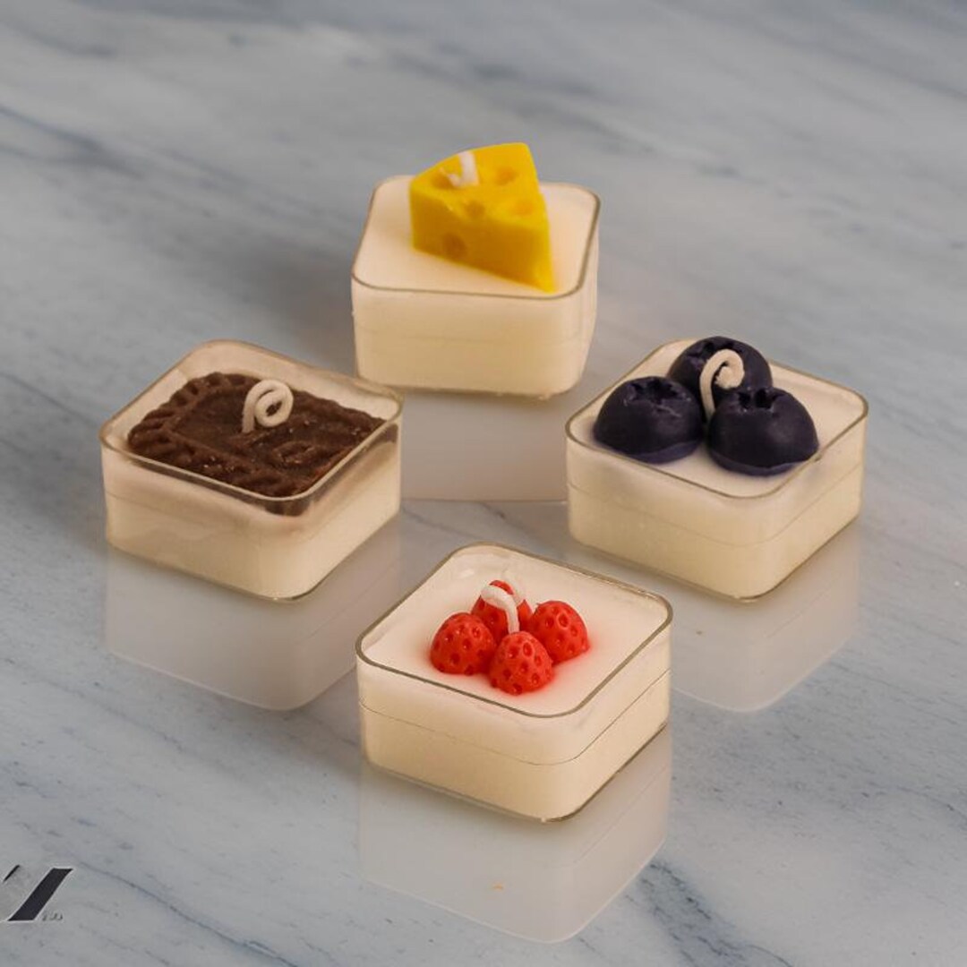 4pcs Berries Cream Cheese Fragrance Soy Wax Candle Scented Dessert Home ...