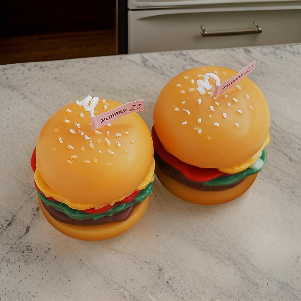 Soy Wax Food Burger Scented Candle Aesthetic Home Decore Candle ...