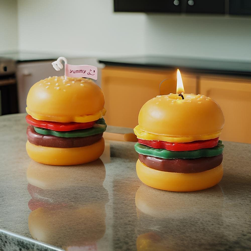 Soy Wax Food Burger Scented Candle Aesthetic Home Decore Candle ...