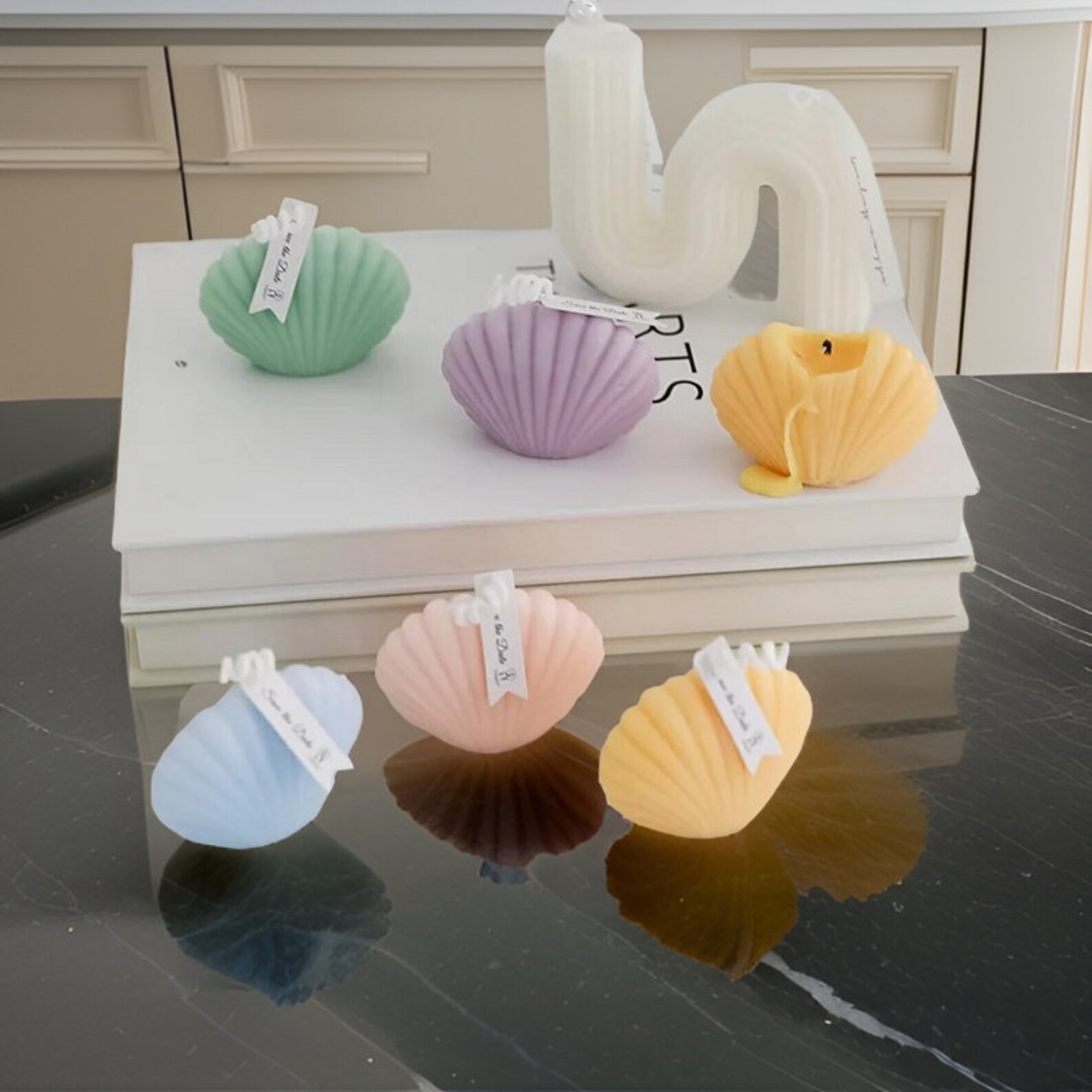 Cute Seashell Paraffin Wax Unique Love Candle Colorful Scented ...