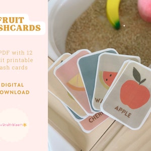Toddler Printable Flash Cards, Fruit Printable, Learning Fruit, Kids ...