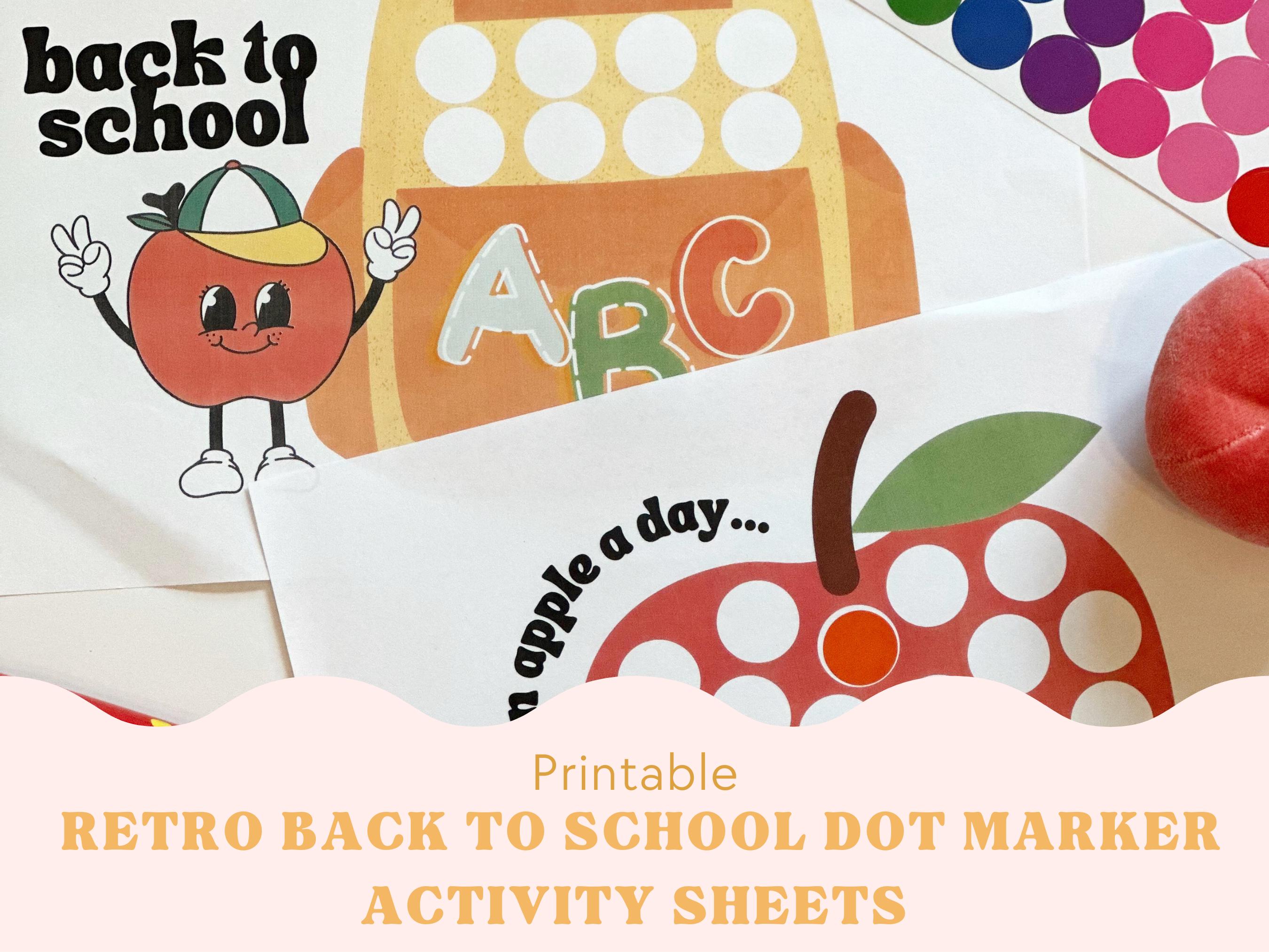 Back to School Dot Marker Coloring Pages, Kids Dot Marker Coloring ...