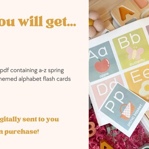 Toddler Printable Alphabet Flash Cards, Spring Alphabet Printable ...