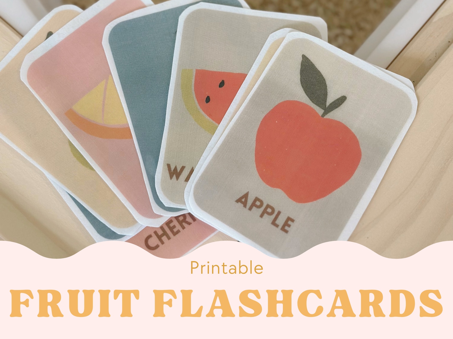 Toddler Printable Flash Cards, Fruit Printable, Learning Fruit, Kids ...