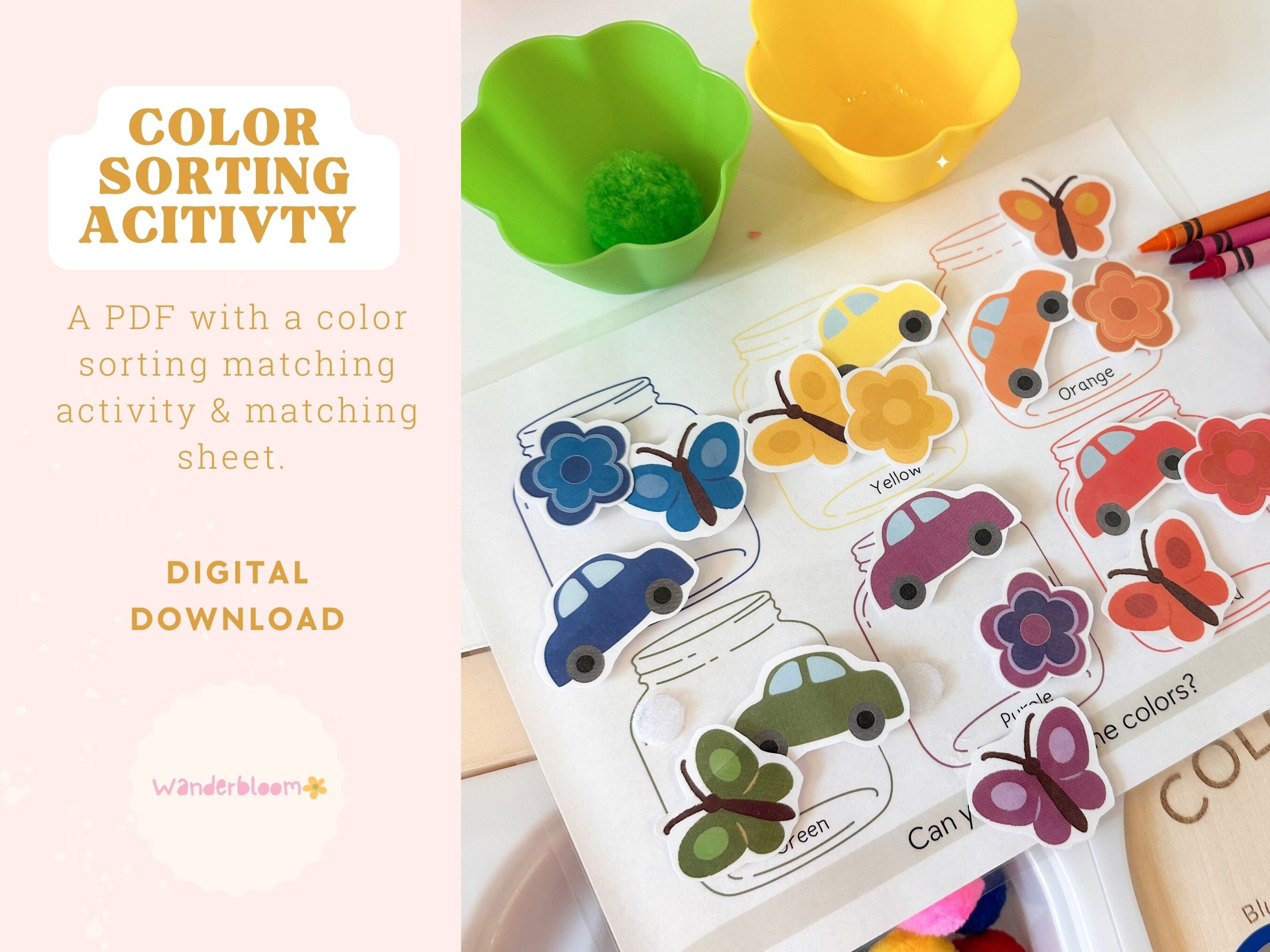 Color Matching Activity, Toddler Color Sorting Game, Color Matching ...