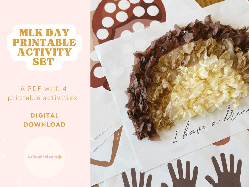 Printable MLK Day Toddler Activity, MLK Day Craft, MLK Printable Craft ...