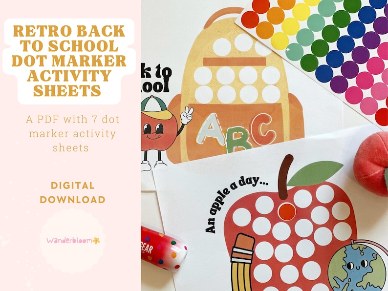 Back to School Dot Marker Coloring Pages, Kids Dot Marker Coloring ...