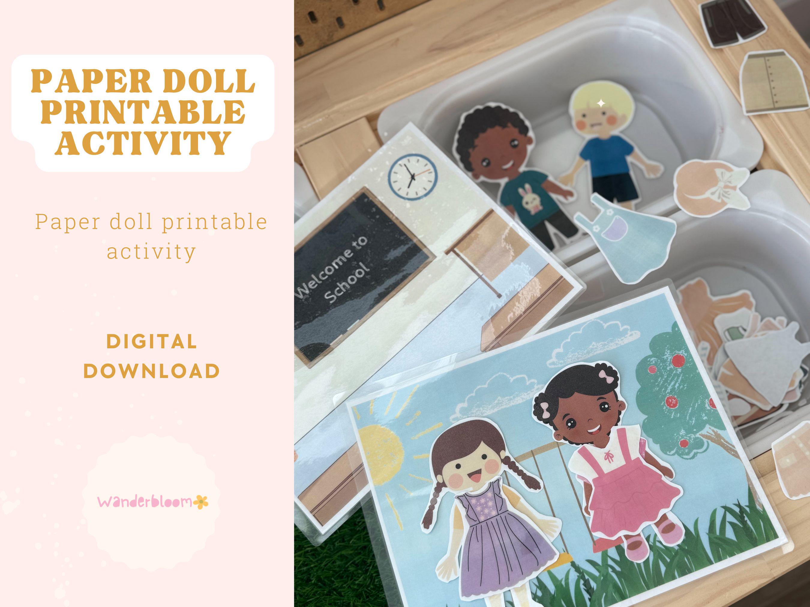 Paper Doll Printable Activity, Paper Doll Activity, Preschool Activity ...