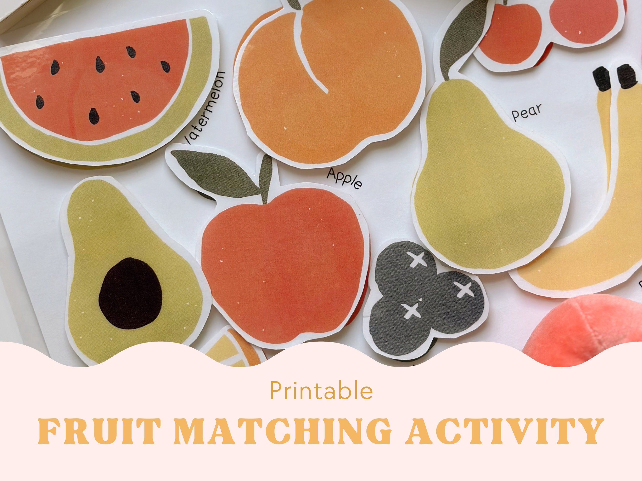 Toddler Fruit Matching Game, Fruit Matching Card Printable, Toddler ...