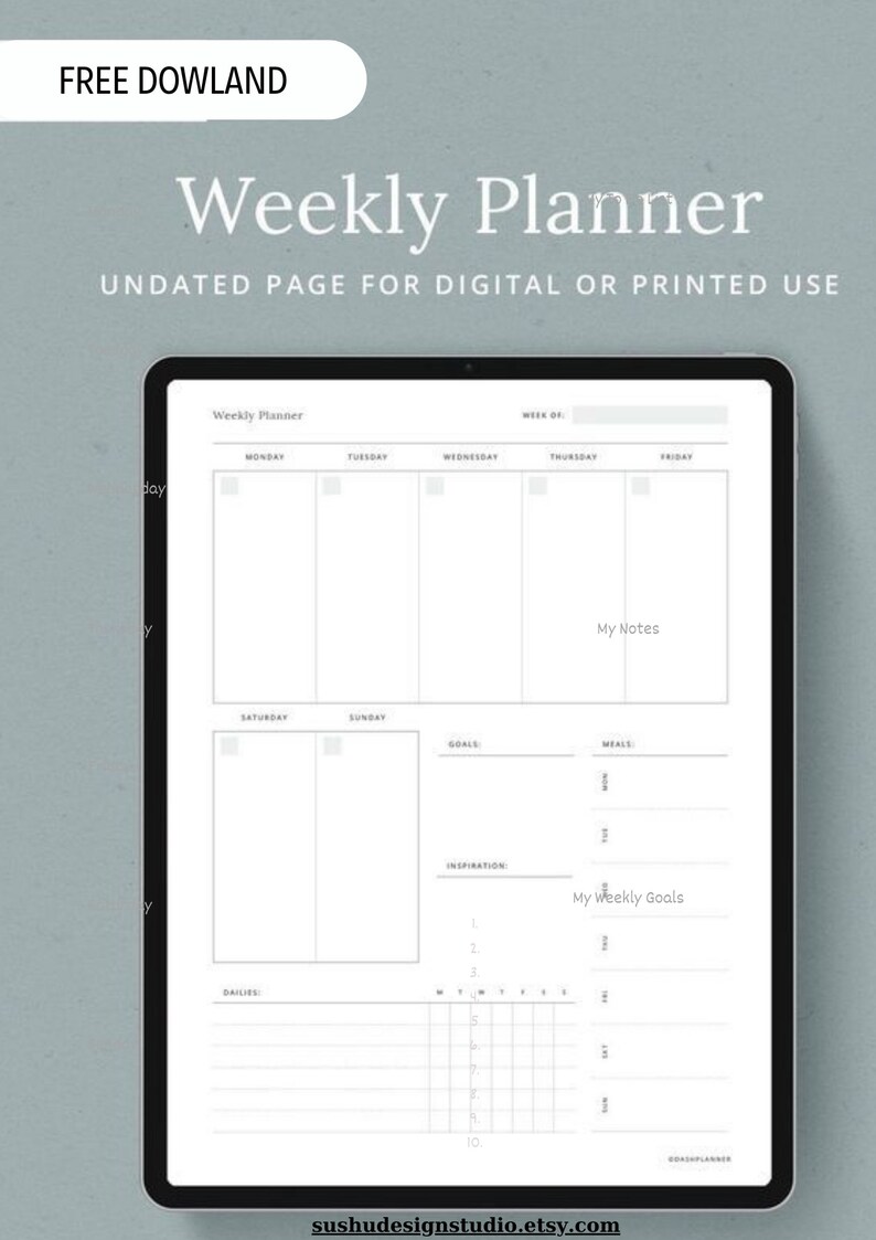 Daily Digital Planner, Minimal Daily Planner, Planner Pdf, Productivity ...