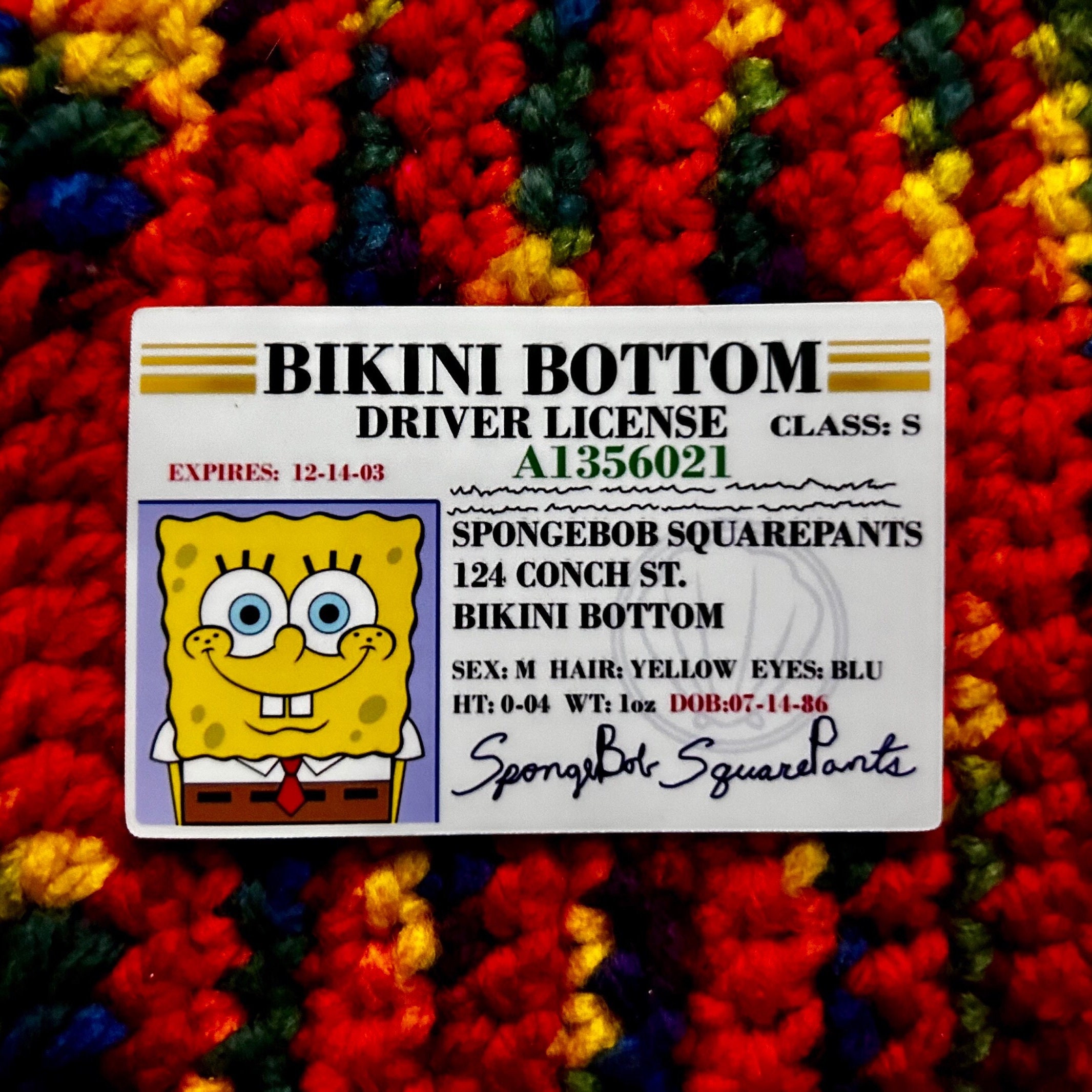 Spongebob Squarepants License Sticker - Etsy