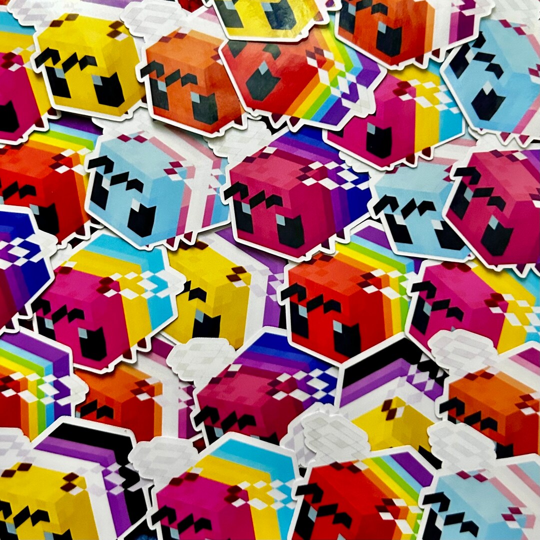 Minecraft Inspired LGBTQ Pride Bee Stickers Pop Culture Gaymer ...