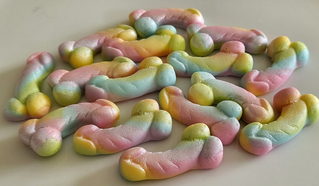 Edible Unicorn Pride Coloured Willy Cake Decorations Cupcake Toppers ...