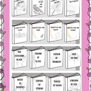 PINK ACOTAR Printable Sarah J Maas Reading Challenge Book Tracker Track ...