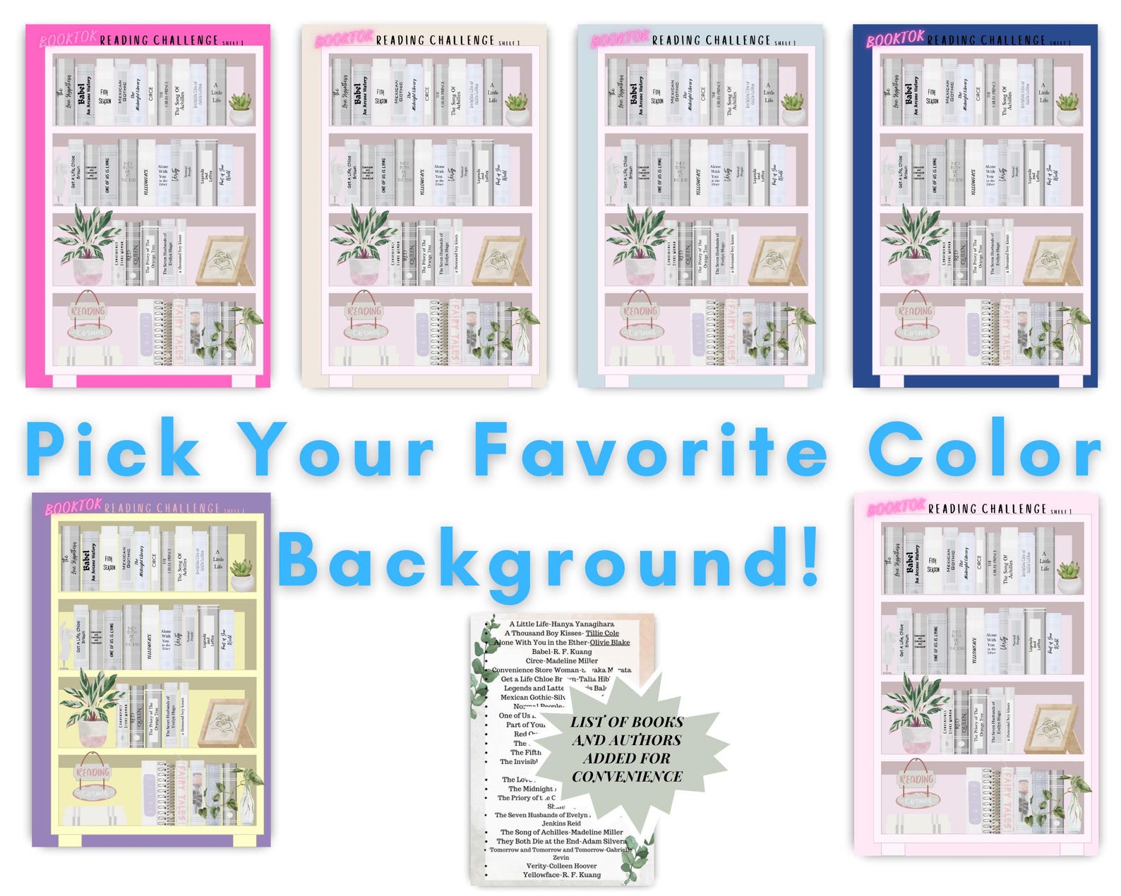 New BOOKTOK Printable Reading Challenge & Bookshelf Tracker! Track and ...