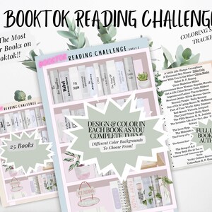 New BOOKTOK Printable Reading Challenge & Bookshelf Tracker! Track and ...