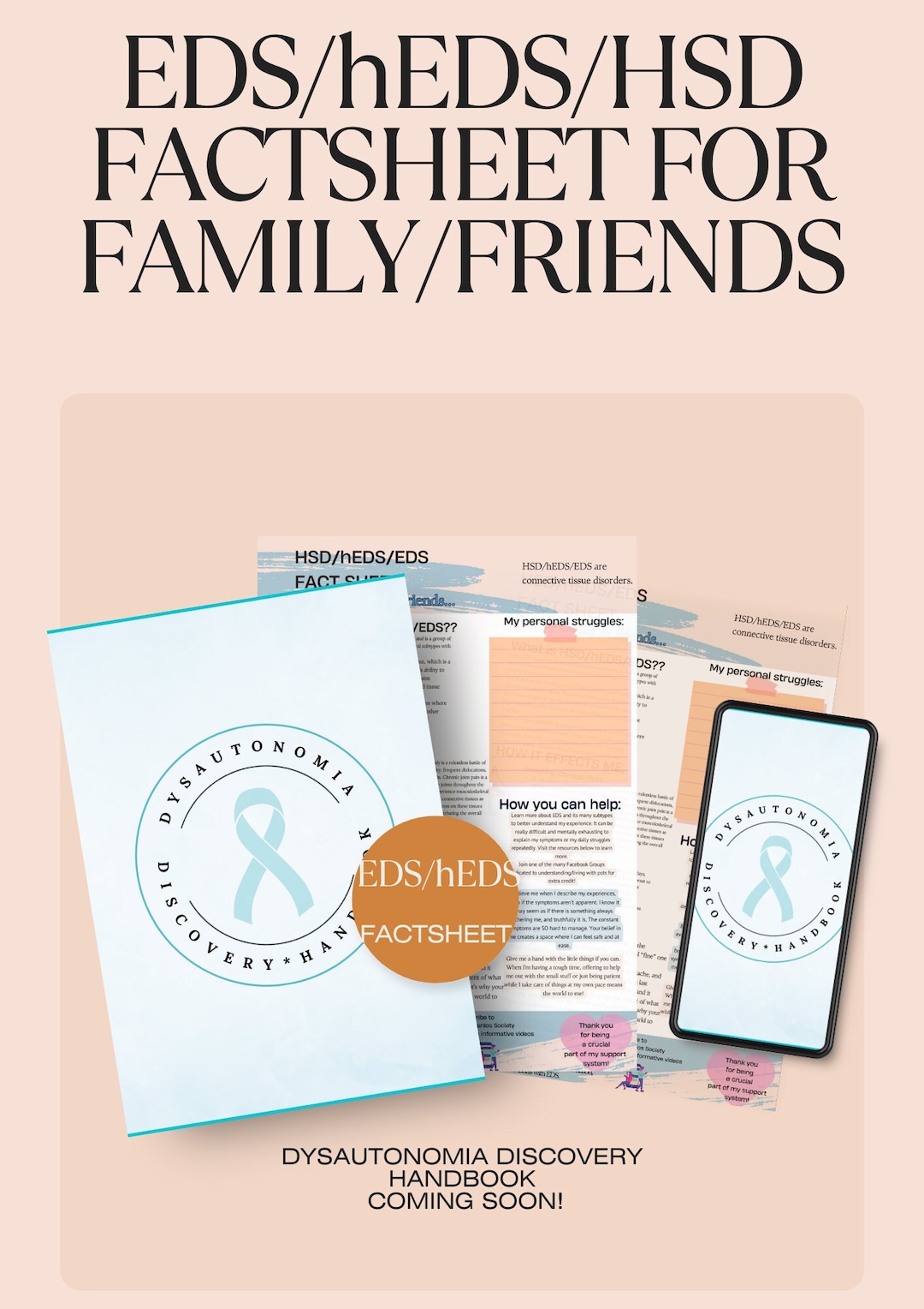EDS, Heds, HSD, Dysautonomia Fact Sheet for Family & Friends! Printable Infographic! Ehlers ...