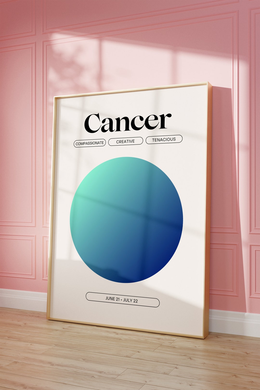 Astrology Sign Cancer Wall Art, Gradient Print, Zodiac Aura Poster ...