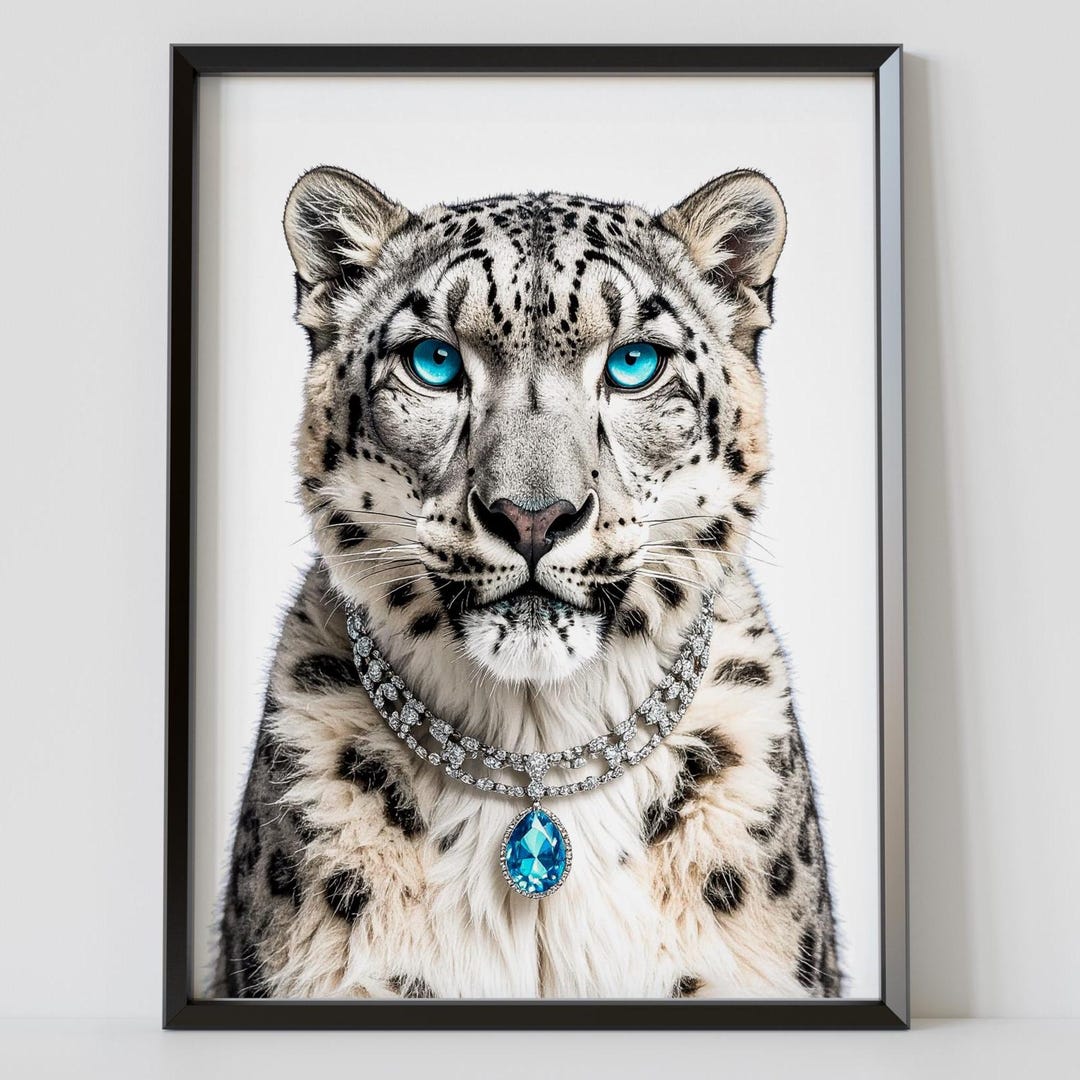 Ice Cold Snow Leopard – Sapphire Gaze – Fine Art Wildlife Portrait ...