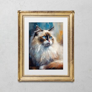 Ragdoll Cat Art Print, Digital Print, Printable Wall Art Poster, Feline ...