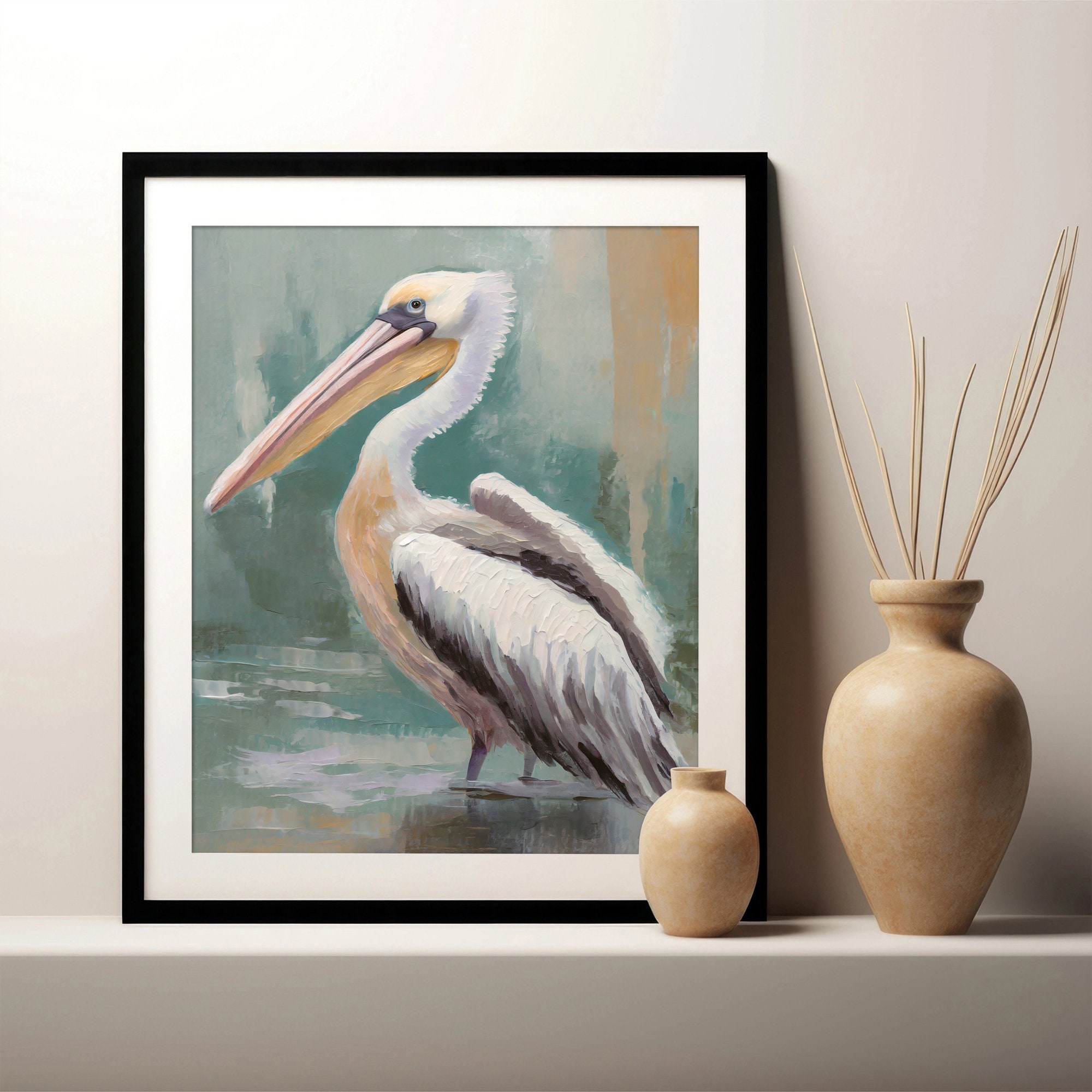Pelican Art Print, Digital Print, Printable Wall Art Poster, Bird ...