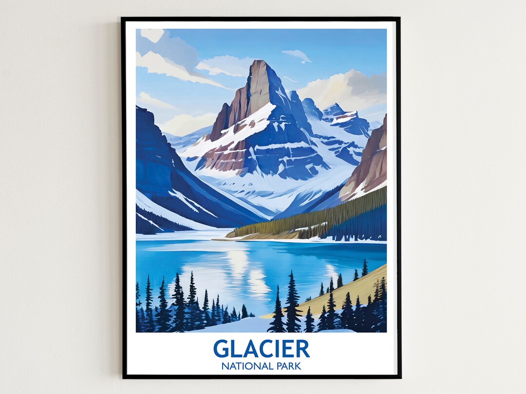 Glacier Printable Wall Art | Modern National Park Print | Instant ...