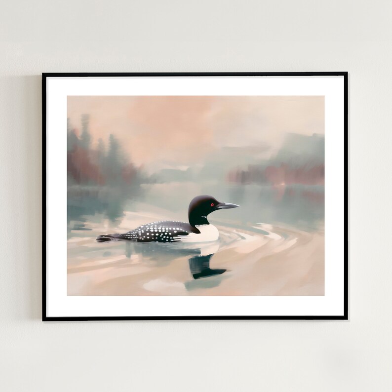 Loon Art Print | Digital Print | Printable Wall Art Poster | Bird ...