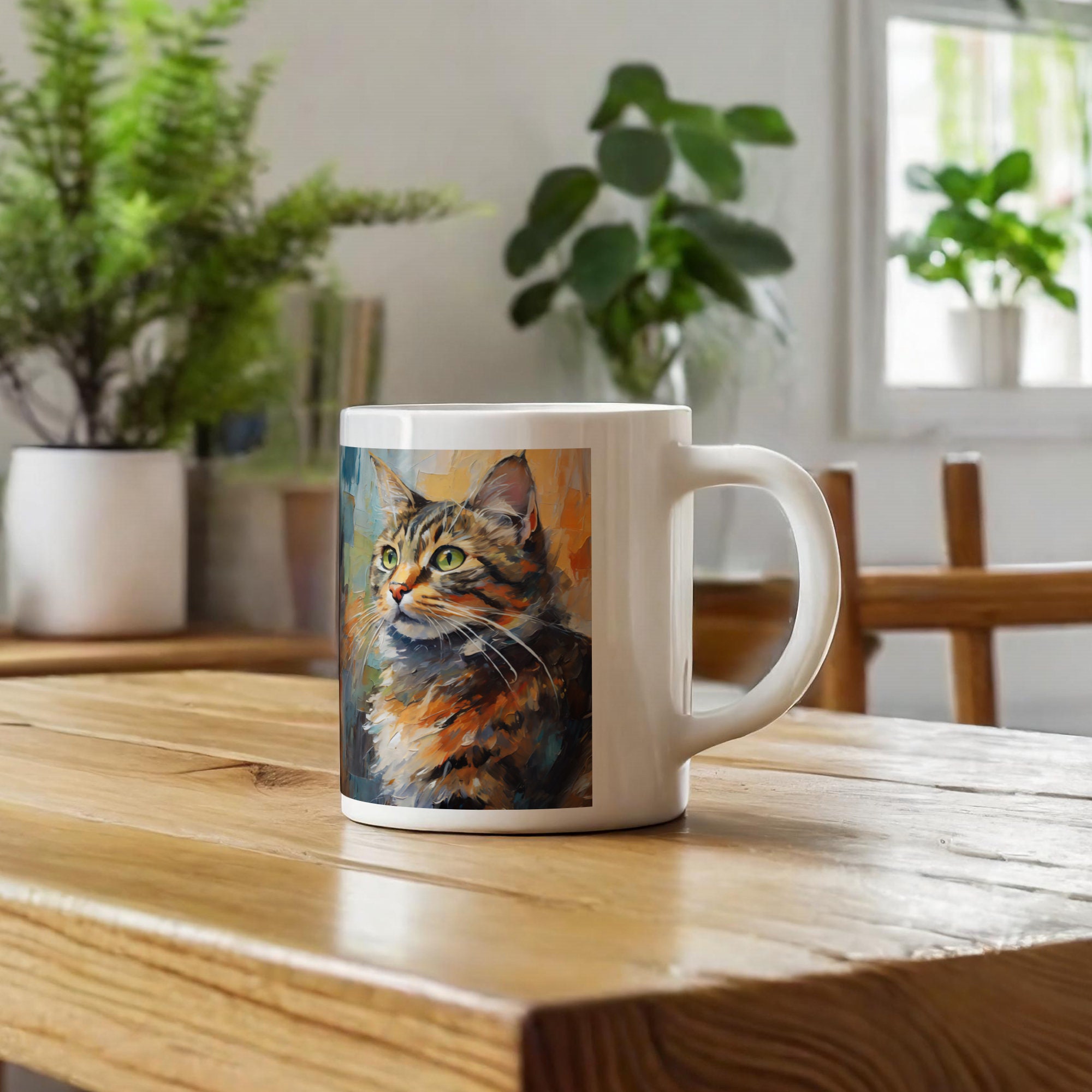 Tabby Cat Art Print, Digital Print, Printable Wall Art Poster, Feline ...