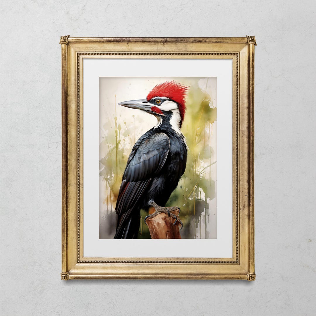 Woodpecker Art Print, Digital Print, Printable Wall Art Poster, Bird ...