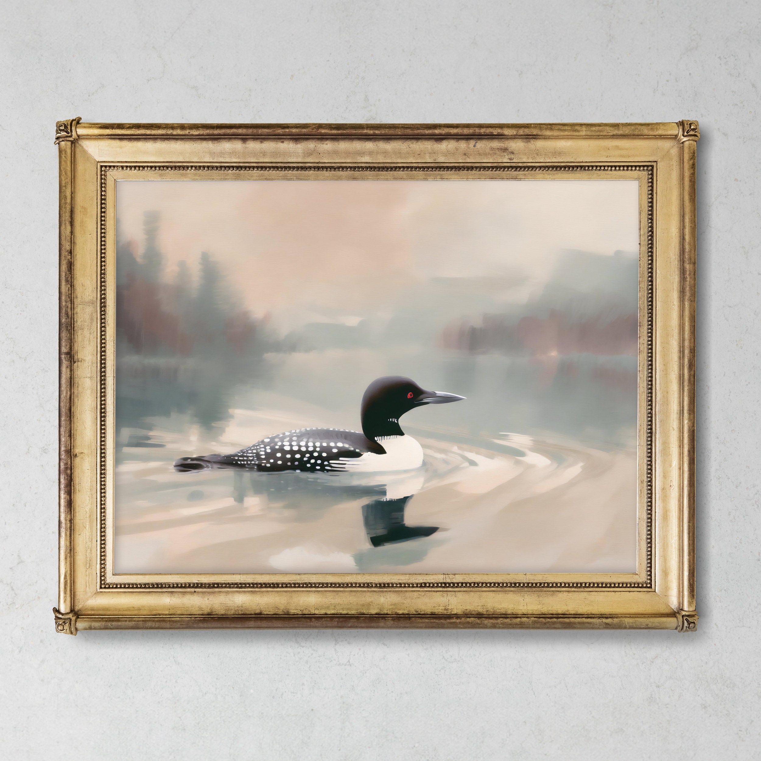 Loon Art Print Digital Print Printable Wall Art Poster Bird Painting ...
