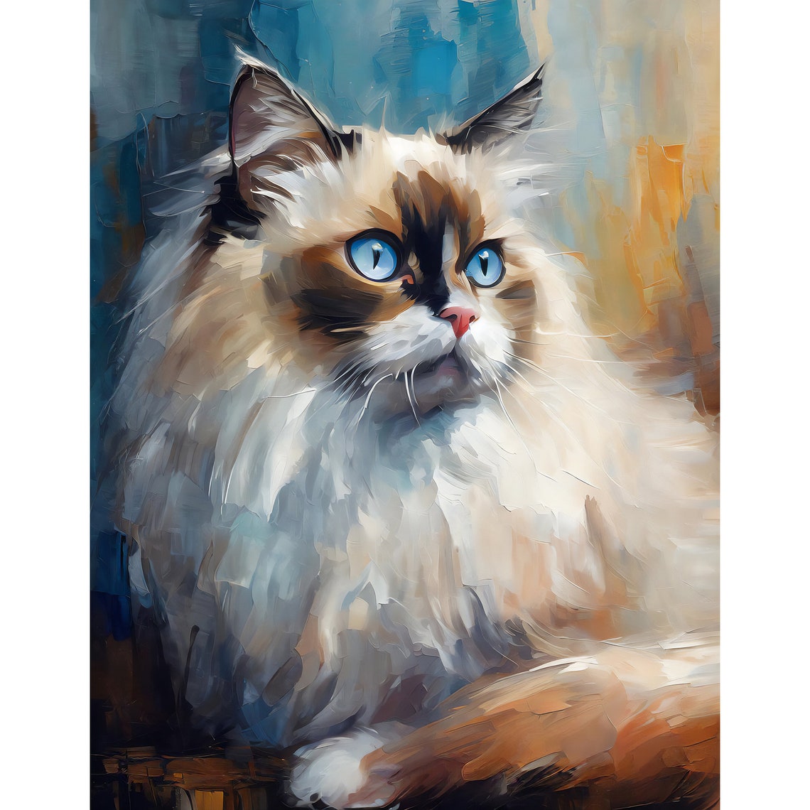 Ragdoll Cat Art Print, Digital Print, Printable Wall Art Poster, Feline ...