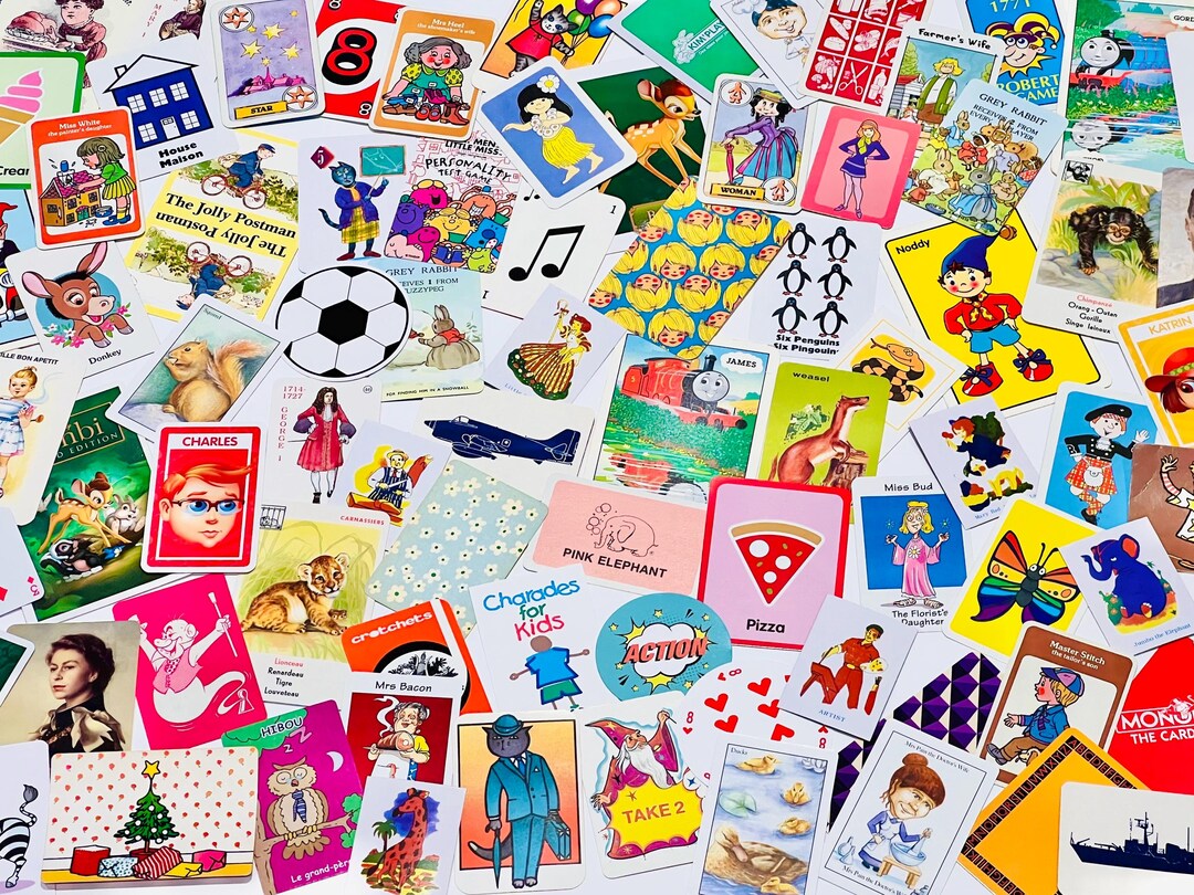 Vintage Children Cards & Family Games Cards Ephemera Mystery Pack X 50 ...