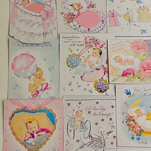 Digital Printable New Baby Vintage Greeting Cards Fronts Pack X 25 ...