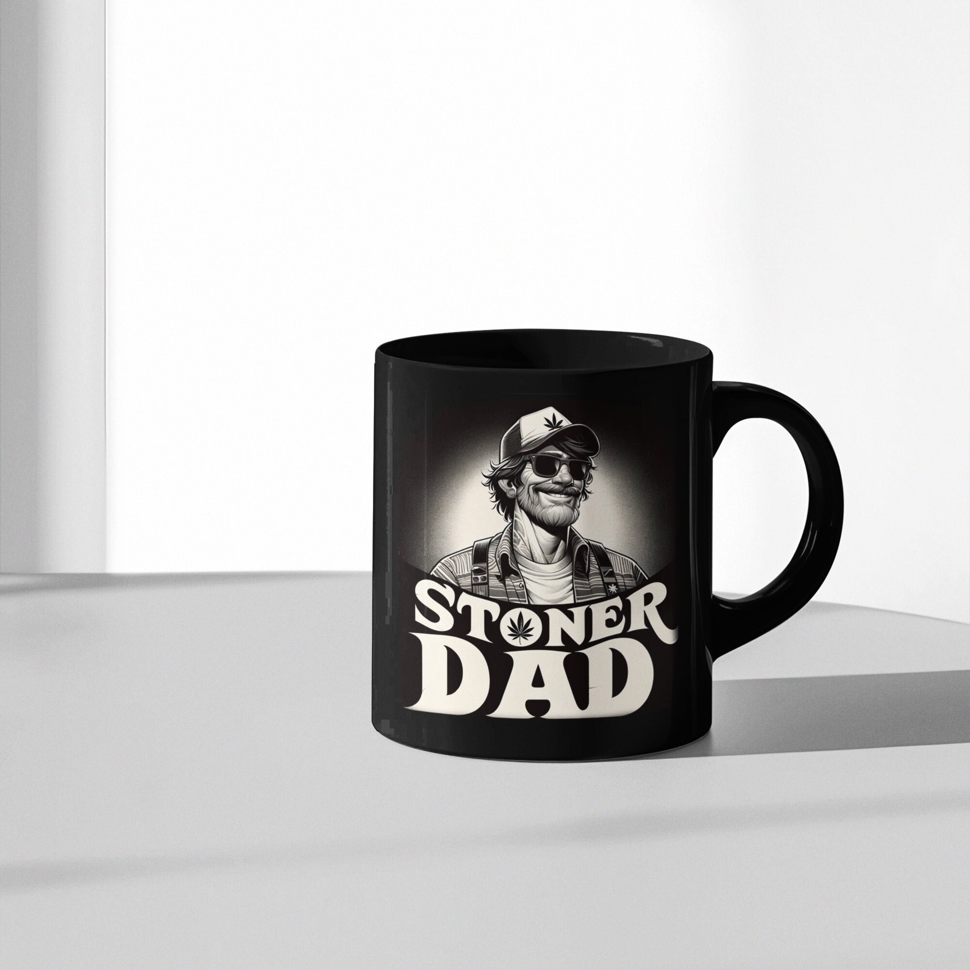 STONER DAD BLACK Weed Themed Coffee Mugs Perfect Gift for Smokers ...