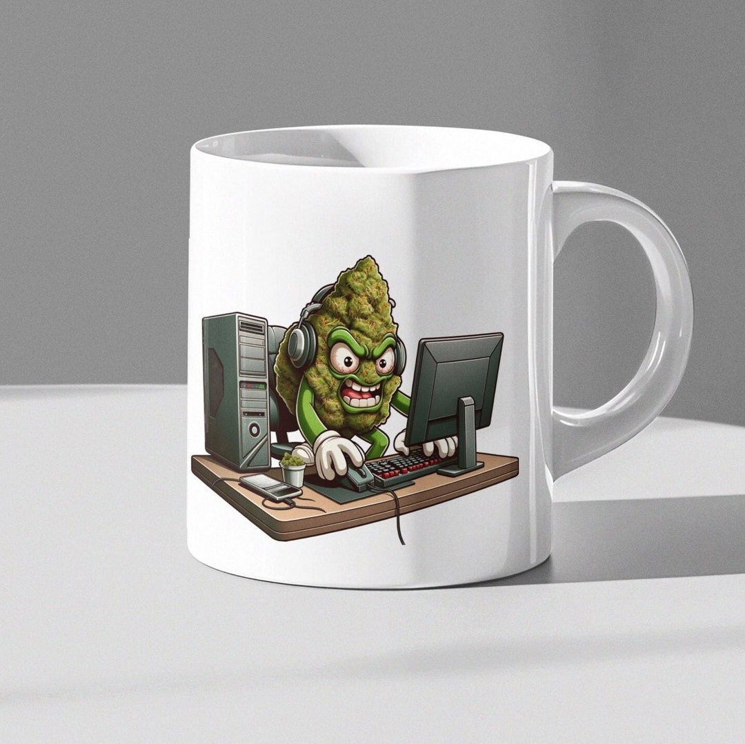 WEED Gamer Marijuana Themed Coffee Mugs, Weed Graphic Ganja Gift for ...