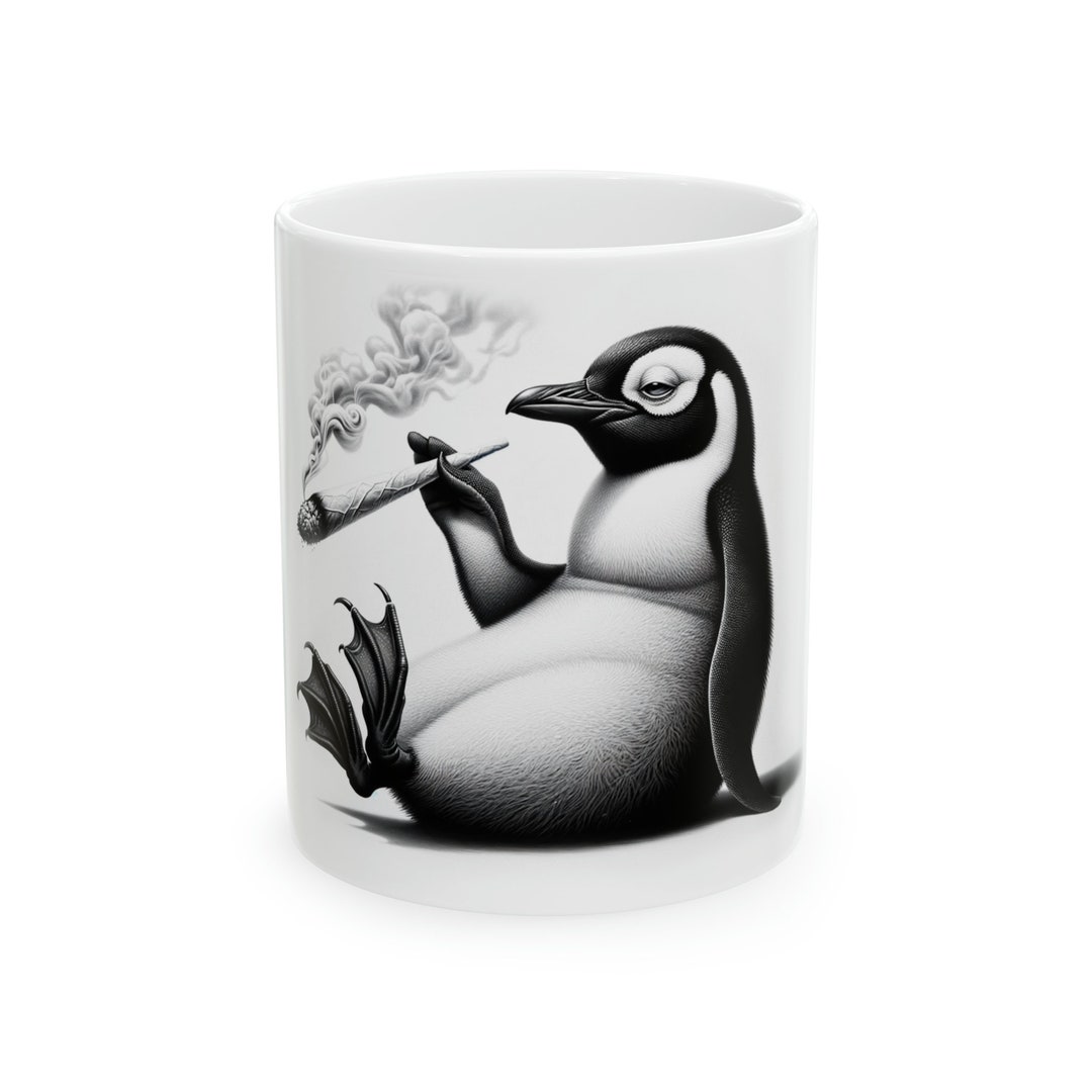PENGUIN WEED Themed Coffee Mugs Ganja Gift for Smokers, Stoners ...
