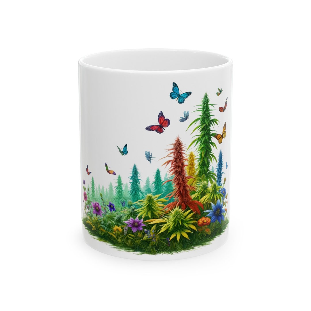 PEACEFUL WEED Mug Weed Coffee Mug 11oz Gift for Stoners Butterfly Mug ...
