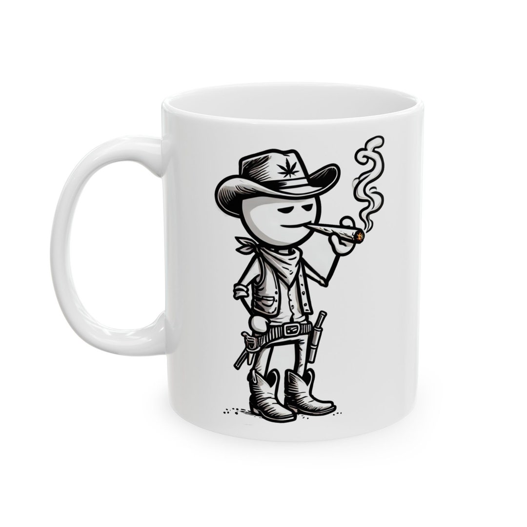 COWBOY STICK FIGURE Cannabis Coffee Mug 11oz 420 Gift for Stoners ...