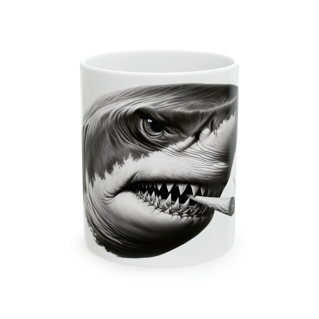 SHARK WEED Themed Coffee Mugs Ganja Gift for Smokers, Stoners, Growers ...