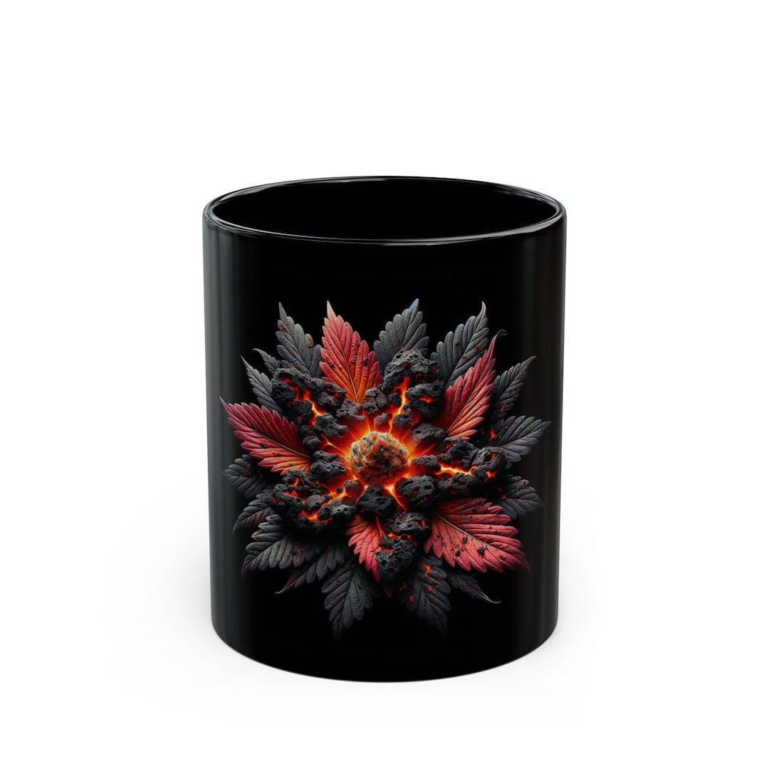 VOLCANIC WEED FLOWER Weed Coffee Mug 11oz Black Ganja Gift for Smokers ...