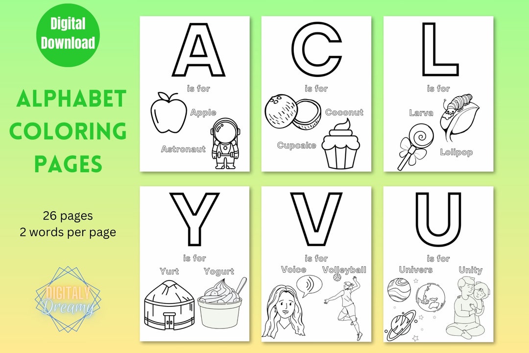 ABC Coloring Pages, Alphabet Coloring, Preschool Activity, Printable ...